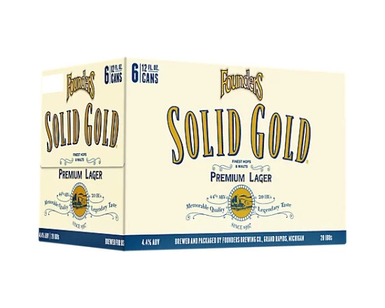 Founders Solid Gold Premium Lager 6-12 oz | La Comprita